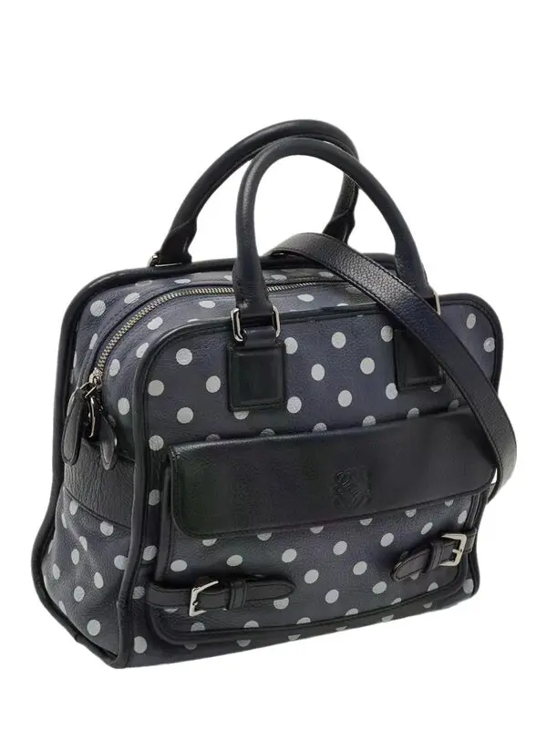 Loewe Cruz Polka Dot Satchel Bag - Blue