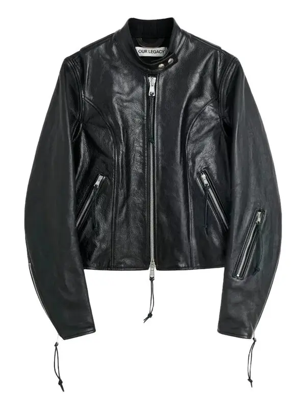 Our Legacy Buffed Leather Zip-up Jacket - Black