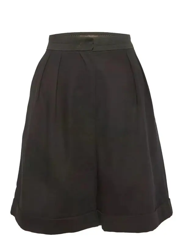 Max Mara Pleated Turn-up Shorts - Black