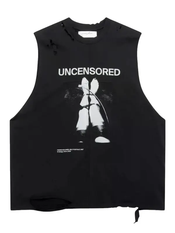 Matieres Fecales Fetish Cut Off Tank Top - Black