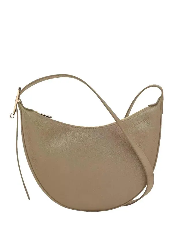 Longchamp Le Foulonné Grained Cowhide Leather Crossbody Bag - Neutrals