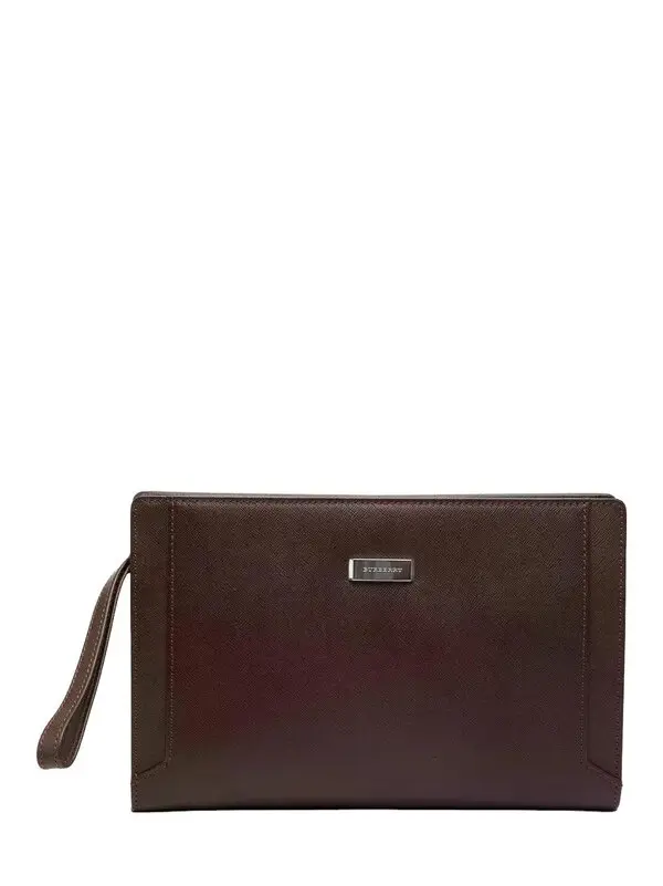 Burberry Leather Clutch Bag - Brown