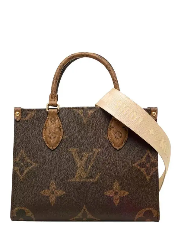 LOUIS VUITTON Monogram Reverse Giant Onthego Pm Satchel - Brown