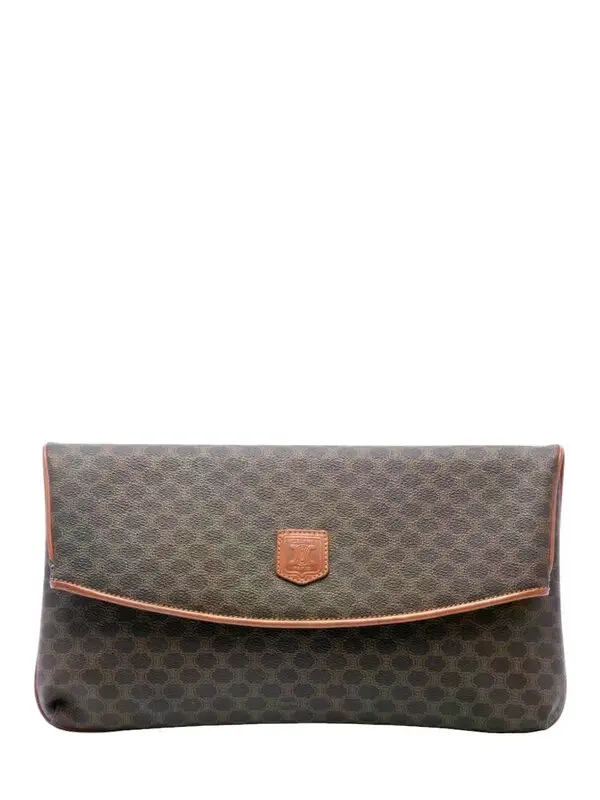 Celine Macadam Coated Canvas Clutch Bag - Brown
