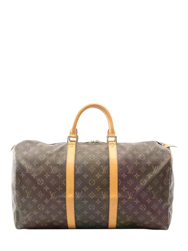 LOUIS VUITTON Monogram Keepall 50 Travel Bag - Brown