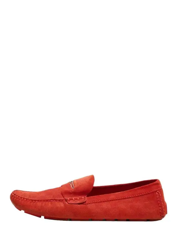 LOUIS VUITTON Damier Suede Loafers - Red