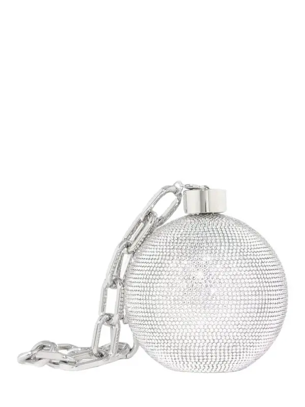 Judith Leiber Crystal Embellished Spherical Mini Bag - Silver