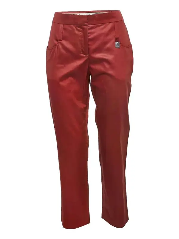 Celine Straight-fit Poplin Trousers - Red