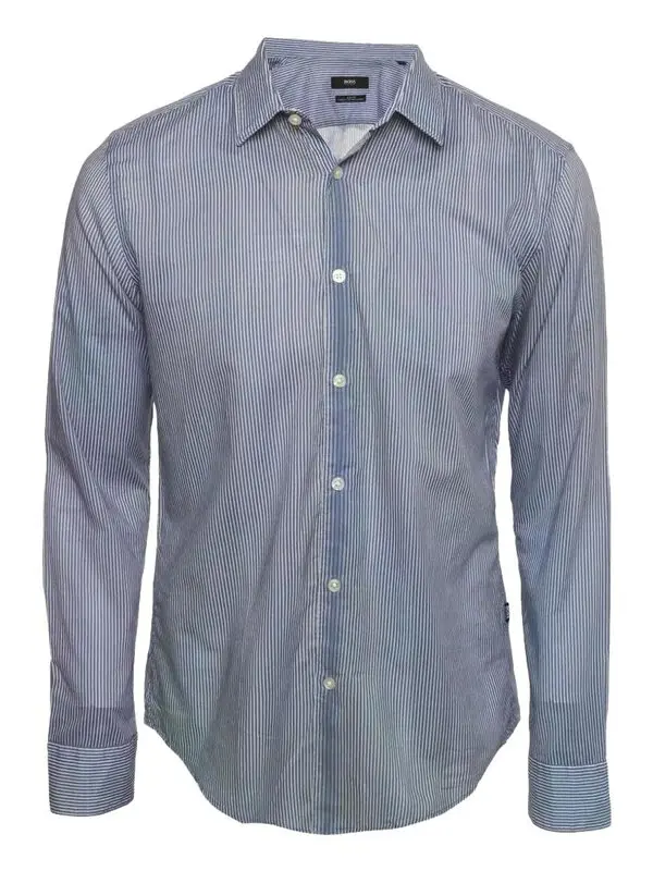 BOSS Striped Slim-fit Shirt - Blue