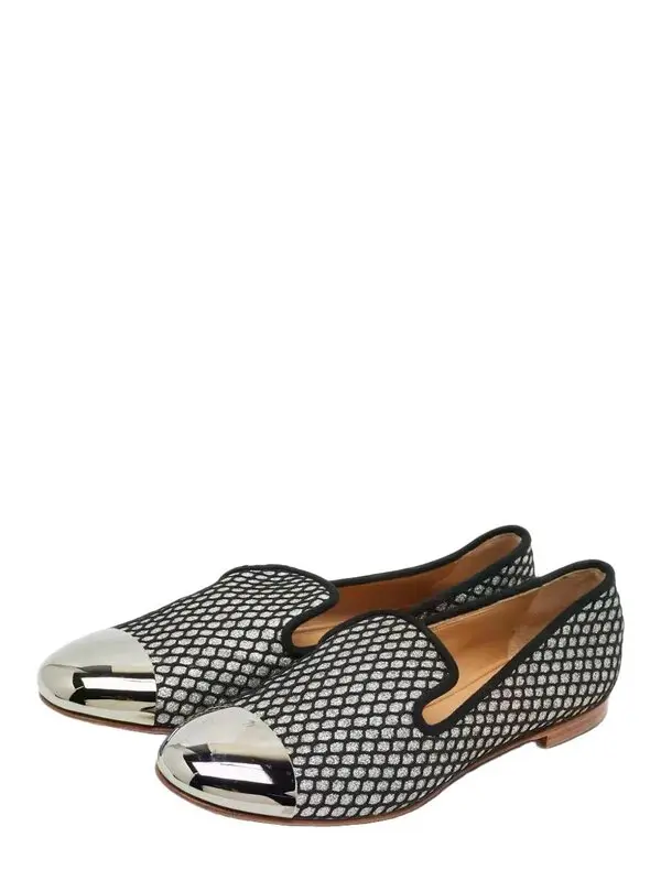 GIUSEPPE ZANOTTI Glitter-mesh Smoking Loafers - Silver