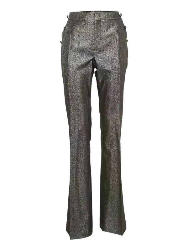 Just Cavalli Lurex Button-detail Trousers - Grey