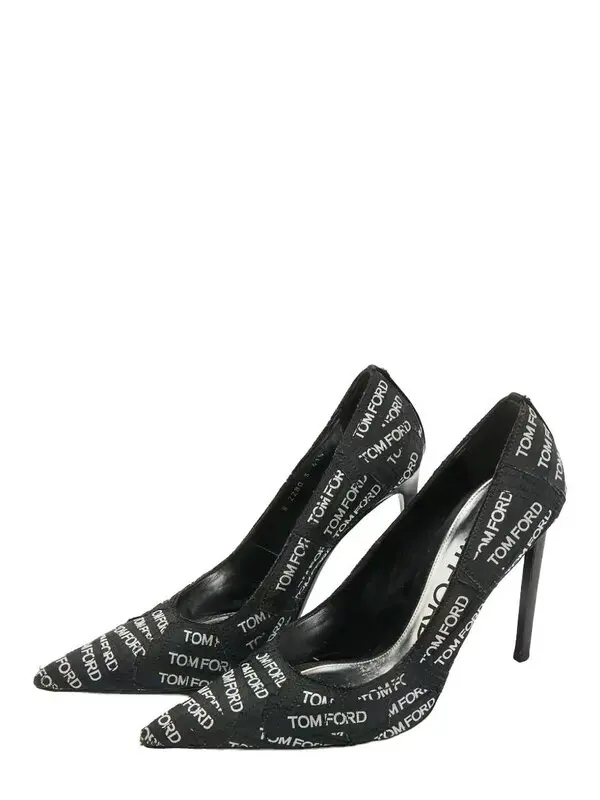 TOM FORD Logo-print Pointed-toe Pumps - Black