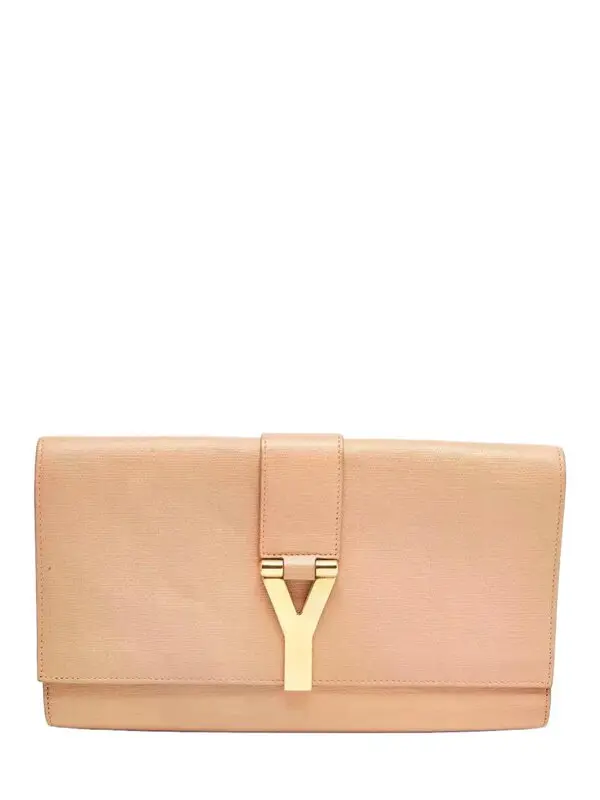 Saint Laurent Y Line Clutch Bag - Neutrals