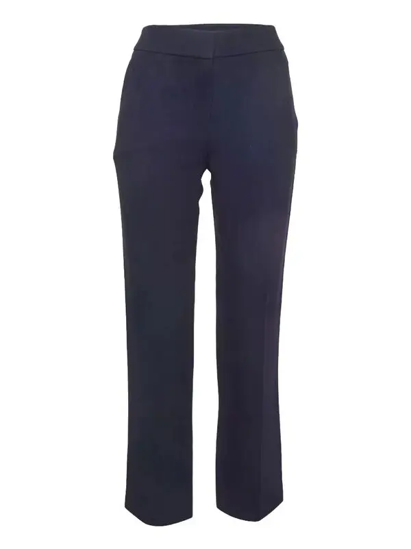 LOUIS VUITTON Navy Crepe Straight-leg Trousers - Blue