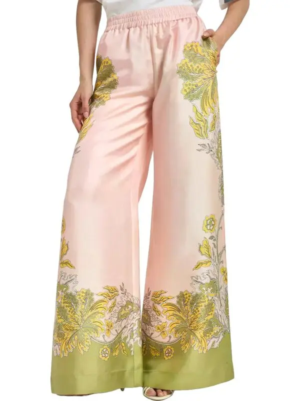 La DoubleJ Floral Print Palazzo Pants - Pink