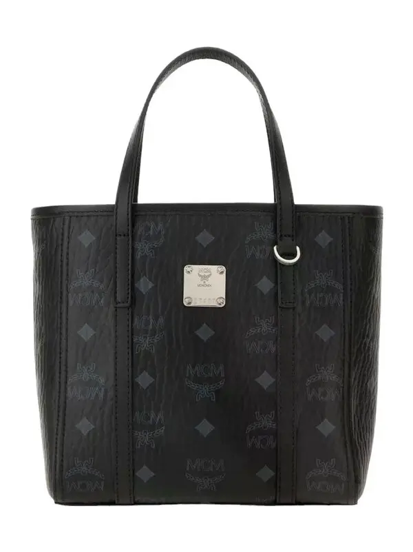 Mcm Toni Monogram Leather Tote Bag - Black