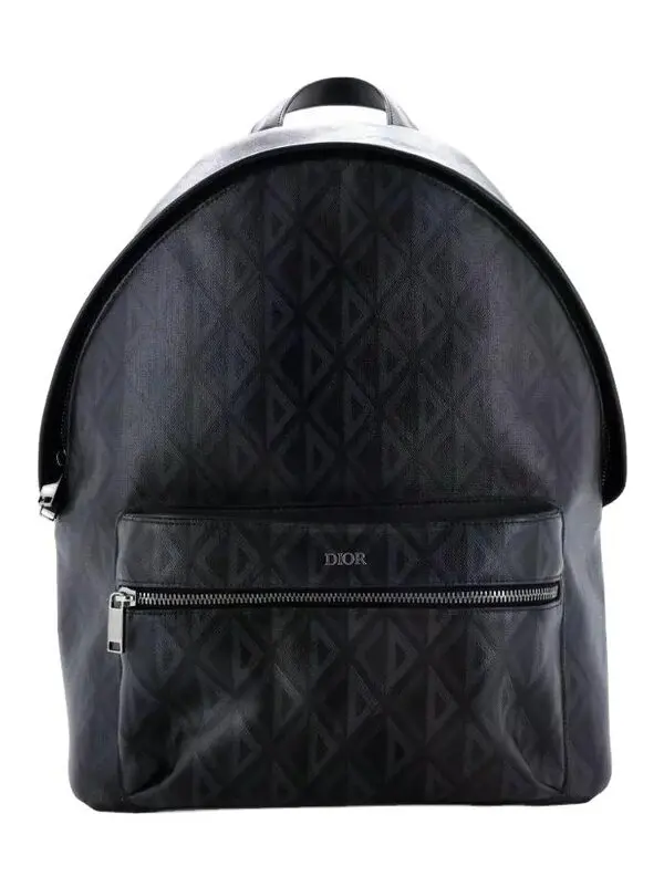 Dior Rider Cd Diamond Coated Canvas Large Backpack - Black