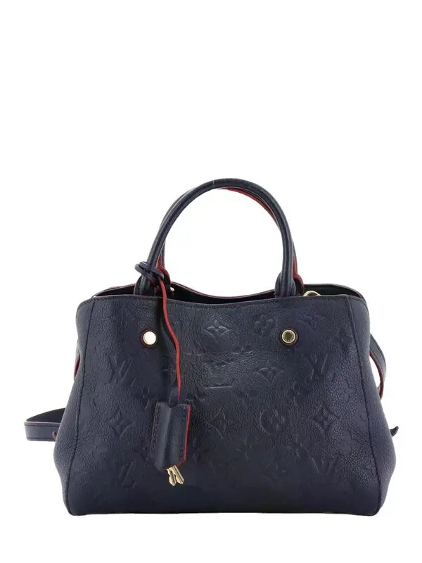 LOUIS VUITTON Montaigne Monogram Empreinte Leather Bb Satchel - Blue