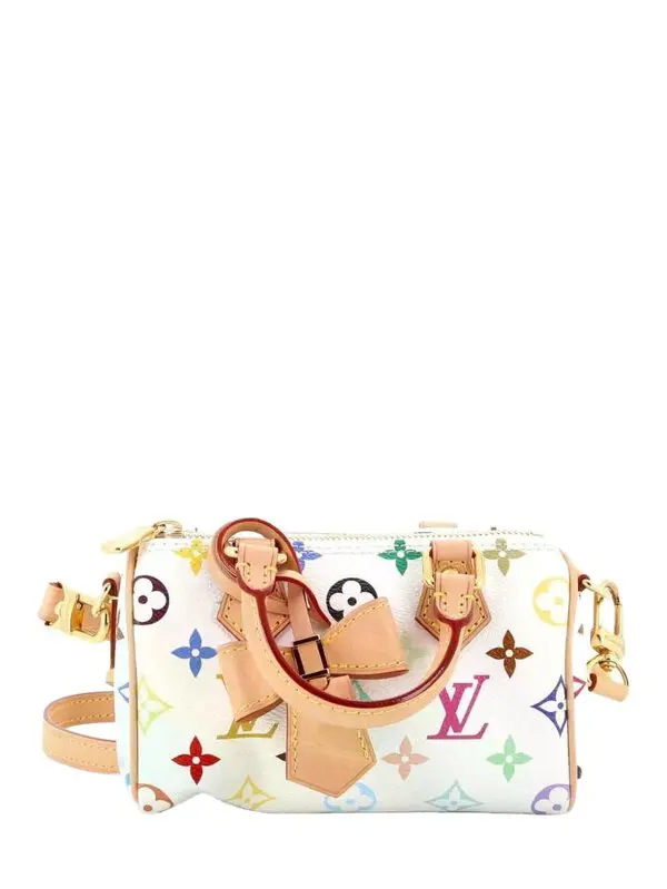 LOUIS VUITTON Takashi Murakami Speedy Bandouliere Nm Bag Monogram Multicolor Nano Satchel - White