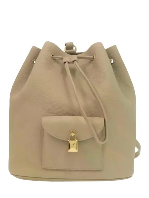 Loro Piana Grained Calfskin Extra Drawstring Backpack - Neutrals