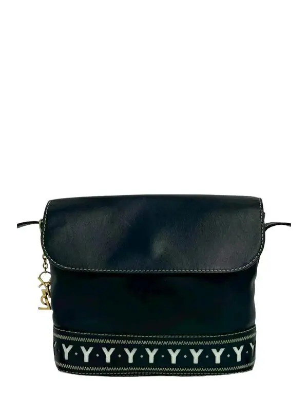 Saint Laurent Leather Cutout Crossbody Bag - Blue