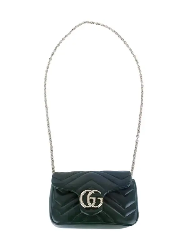 Gucci Mini Gg Marmont Chain-strap Crossbody Bag - Green