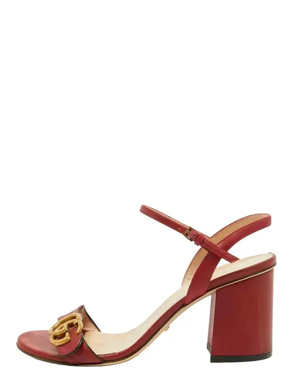 Gucci Leather Ankle Strap Sandals - Red