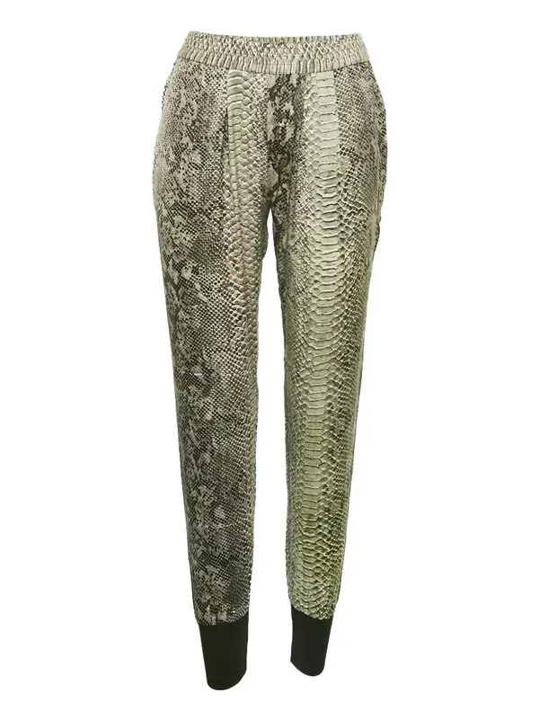 Stella McCartney Silk Snakeskin Print Relaxed Fit Trousers - Grey