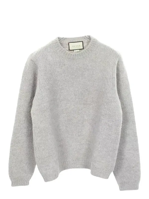Gucci Gg Embroidered Wool Sweater - Grey