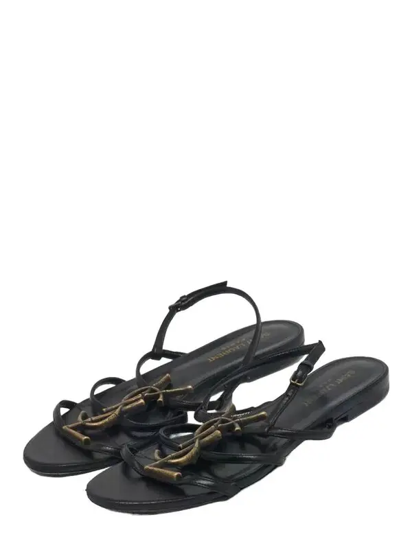 Saint Laurent Cassandra Slingback Sandals - Black