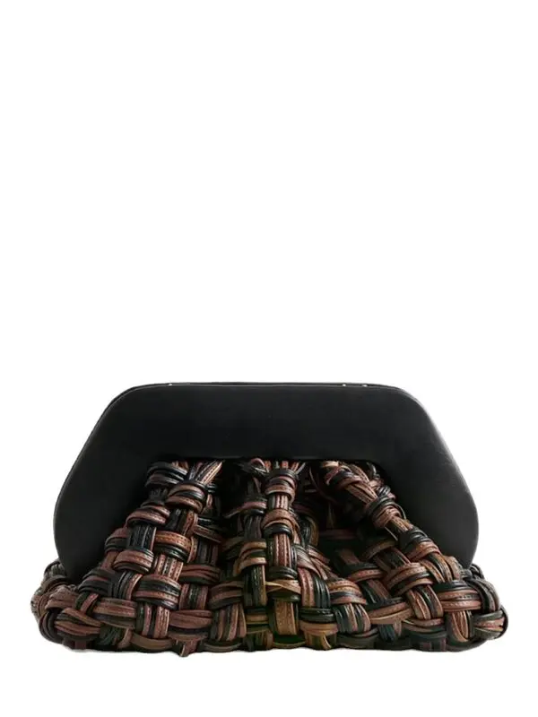 THEMOIRE Bios Woven Clutch Bag - Black