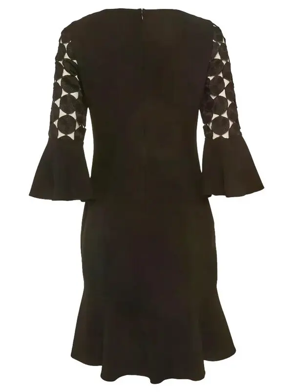 Hugo Boss Crepe Lace-sleeve Dress - Black