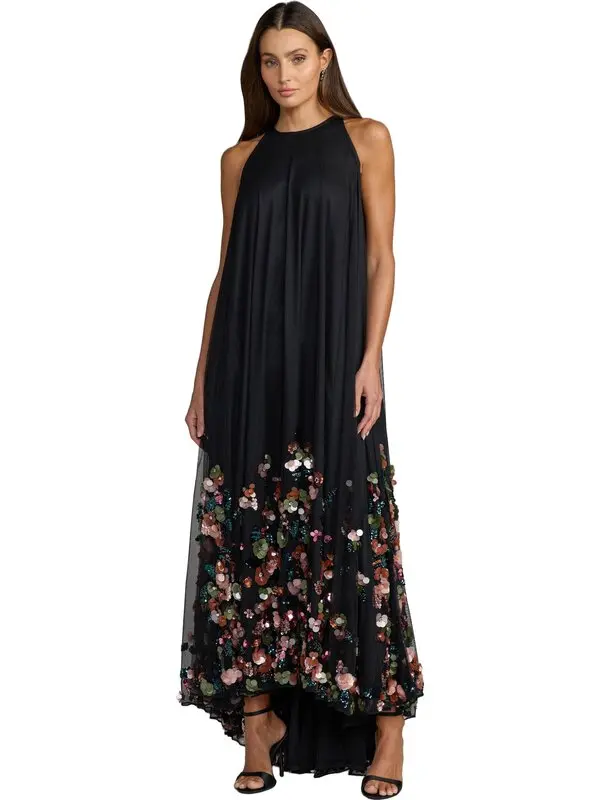 Mac Duggal Embellished Sleeveless High-low Gown - Black Multi