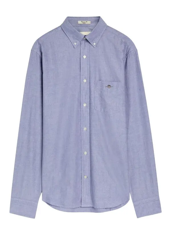 Gant Logo-embroidered Cotton Oxford Shirt - Blue
