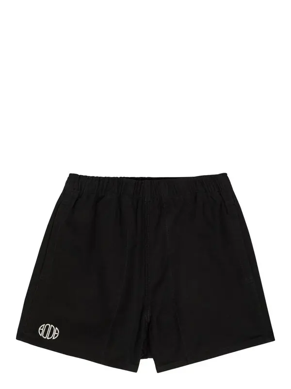 BODE Logo-embroidered Cotton-twill Shorts - Black