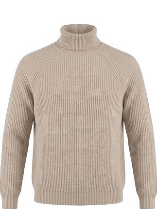 Alpha Studio Turtleneck Wool Cashmere Sweater - Beige