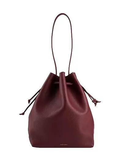 MANSUR GAVRIEL Burgundy Leather Drawstring Shoulder Bag - Red