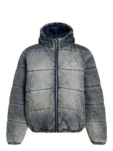 True Religion Padded Denim Hooded Jacket - Blue