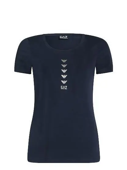 EA7 Light Cotton Elastane T-shirt - Navy