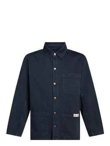 CATERPILLAR Cotton Gabardine Jacket With Patch Pockets - Navy