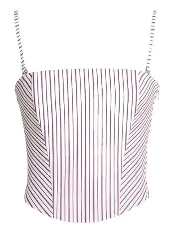 Patrizia Pepe Striped Corset Top - Red