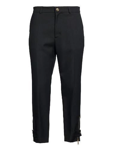 Versace Polyester Tapered Leg Pants With Zip Detail - Black