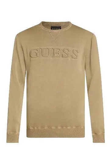Guess Cotton Crewneck Sweater - Beige
