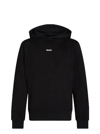 DISCLAIMER Military Cotton French Terry Hoodie With Print - Black