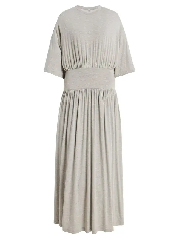 TOTEME Cinched Jersey T-shirt Maxi Dress - Grey