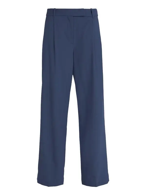 Zimmermann Crepe Tailored Straight-leg Pants - Navy