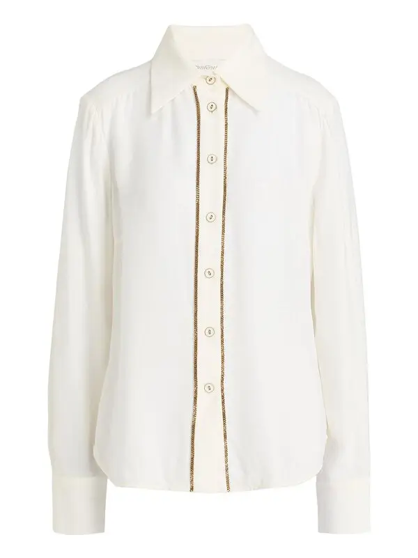 Zimmermann Chain-embellished Crepe Shirt - Ivory