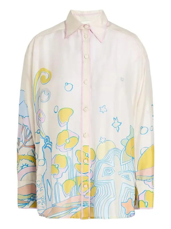 Zimmermann Printed Silk-habotai Shirt - Ecru