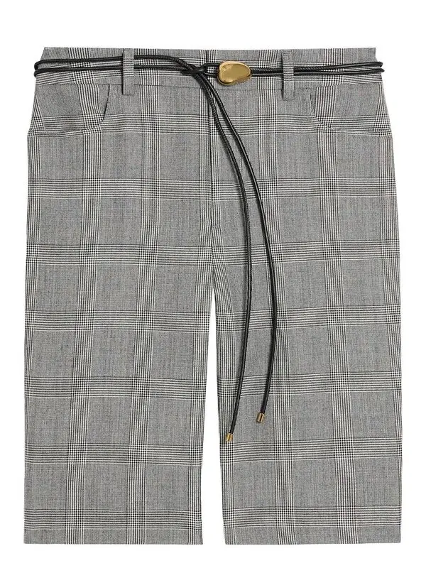 Zimmermann Prince Of Wales Checked Wool-blend Tailored Shorts - Black