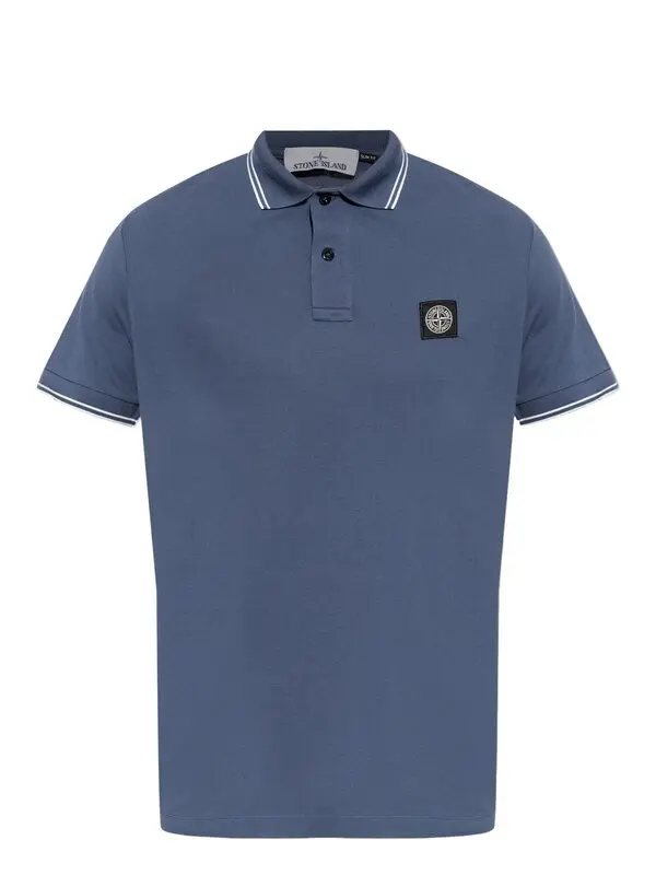 Stone Island Polo With Logo Patch - Blue